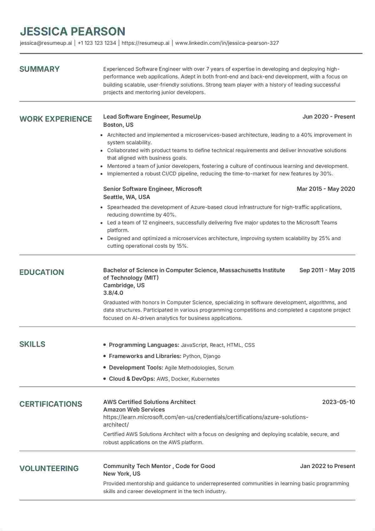 ResumeUp: Free AI Resume Builder & ATS Checker